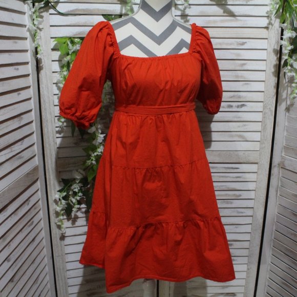 Sim & Sam | Dresses | Sim Sam Puff Sleeve Prairie Smocked Tiered Ruffle ...